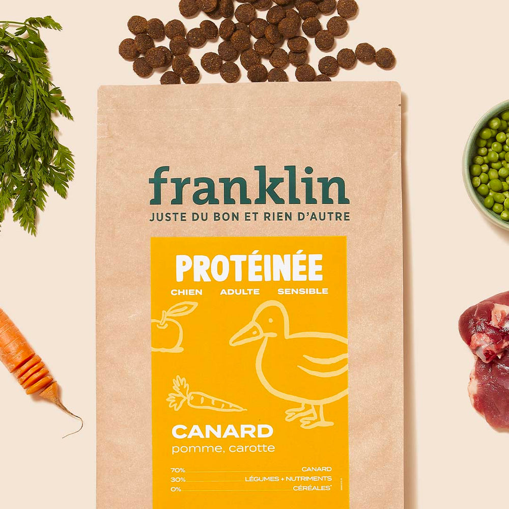 Croquettes pour Chien Sensible - Canard, Pomme, Carotte – Franklin