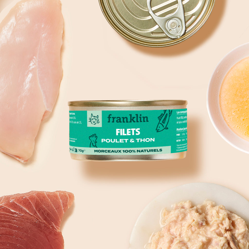 Filets pour chat au Poulet & Thon : 75% de filets - Franklin